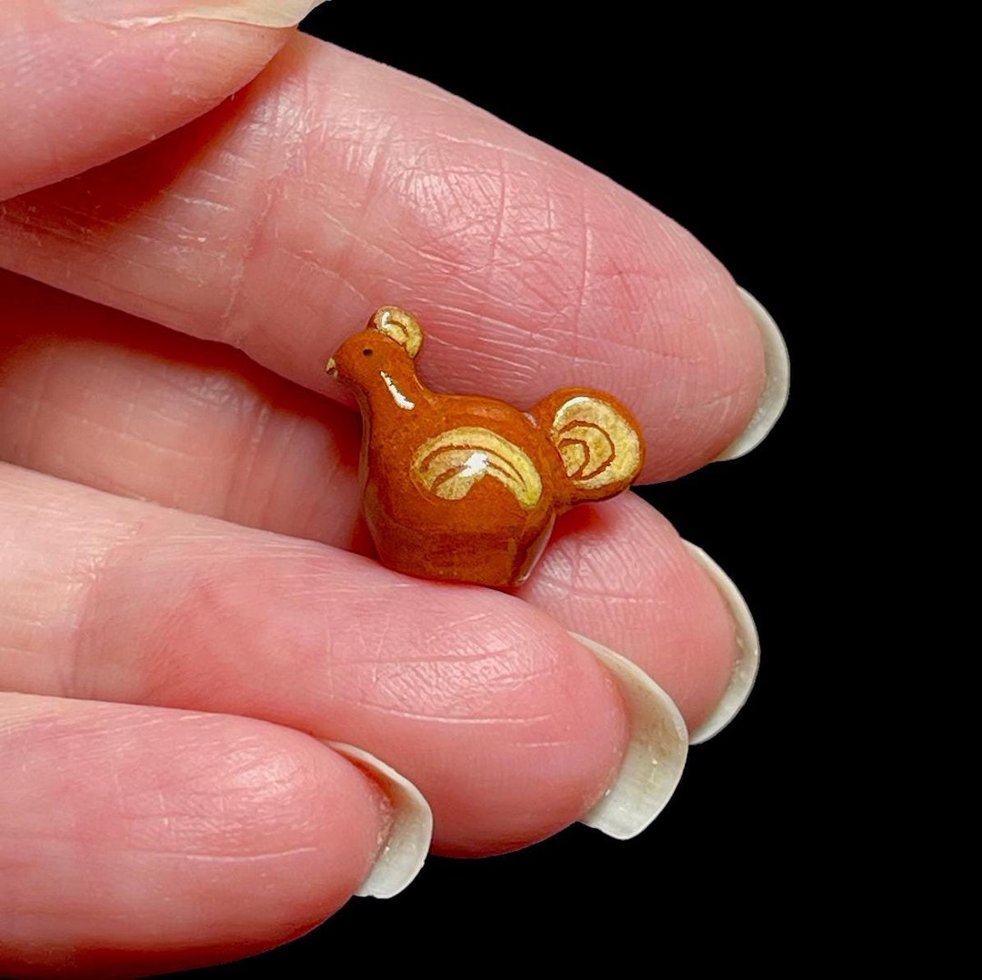 IGMA Jane Graber Pottery HTF Cute Red Hen Shaker dollhouse Colonial ...