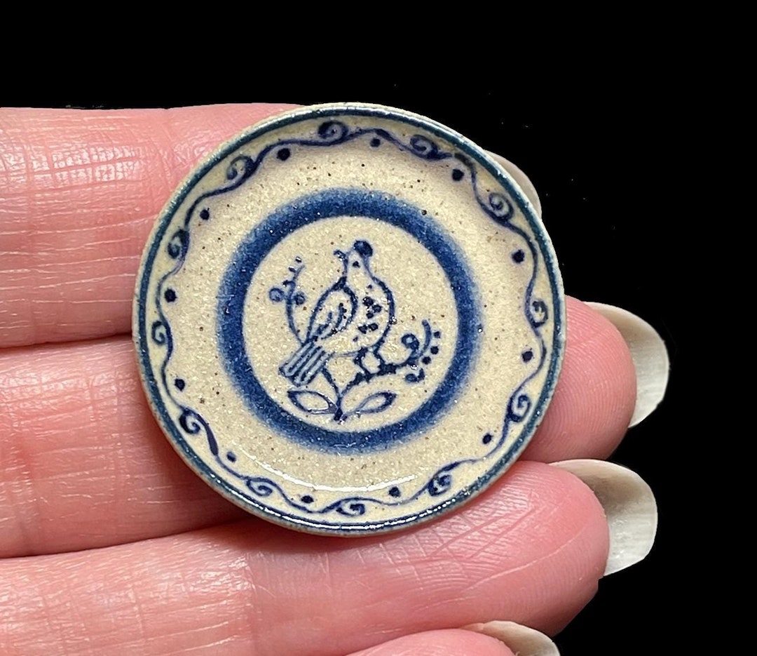 IGMA Jane Graber Pottery Rare Bunny Plate Dollhouse Colonial Primitive ...