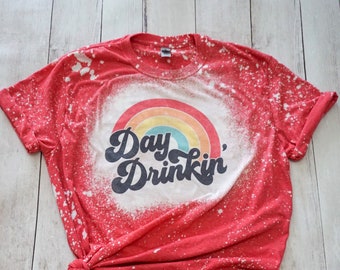 Red Bleached Shirt - Etsy