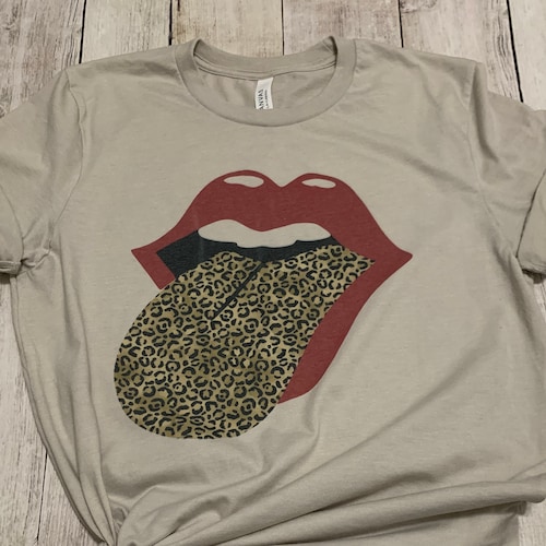 Lips Kiss Shirt Leopard Lips Kiss T-shirt Valentines Day - Etsy