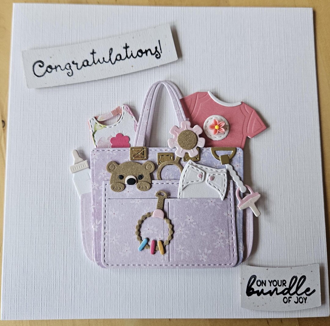 Congratulations Birth of Baby Girl Card. Handmade Baby Girl Card - Etsy