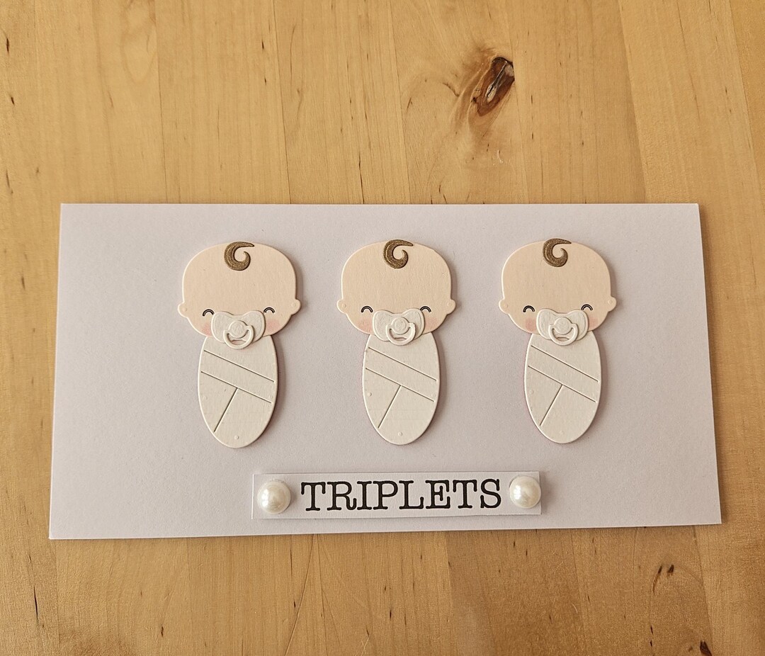 Triplets. Birth of New Baby Triplets Card. Handmade Triplets Card - Etsy