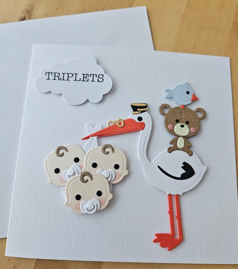 Triplets. Handmade Greeting Card for Triplets - Etsy