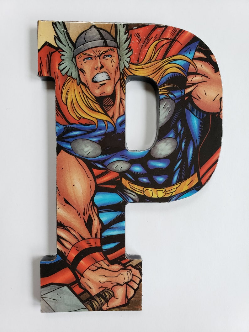 Thor Comic Book Wooden Letter 5.5 In. F T & P ONLY - Etsy