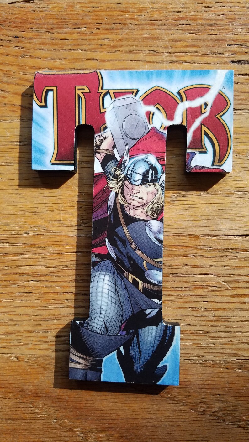 Thor Comic Book Wooden Letter 5.5 In. F T & P ONLY - Etsy
