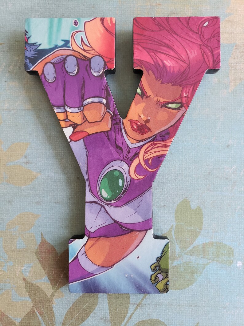 DC Teen Titans Wooden Comic Book Letter (5.5 In.) - F, J, & Y ONLY ...