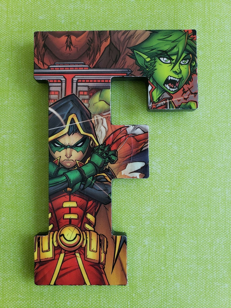 DC Teen Titans Wooden Comic Book Letter (5.5 In.) - F, J, & Y ONLY ...