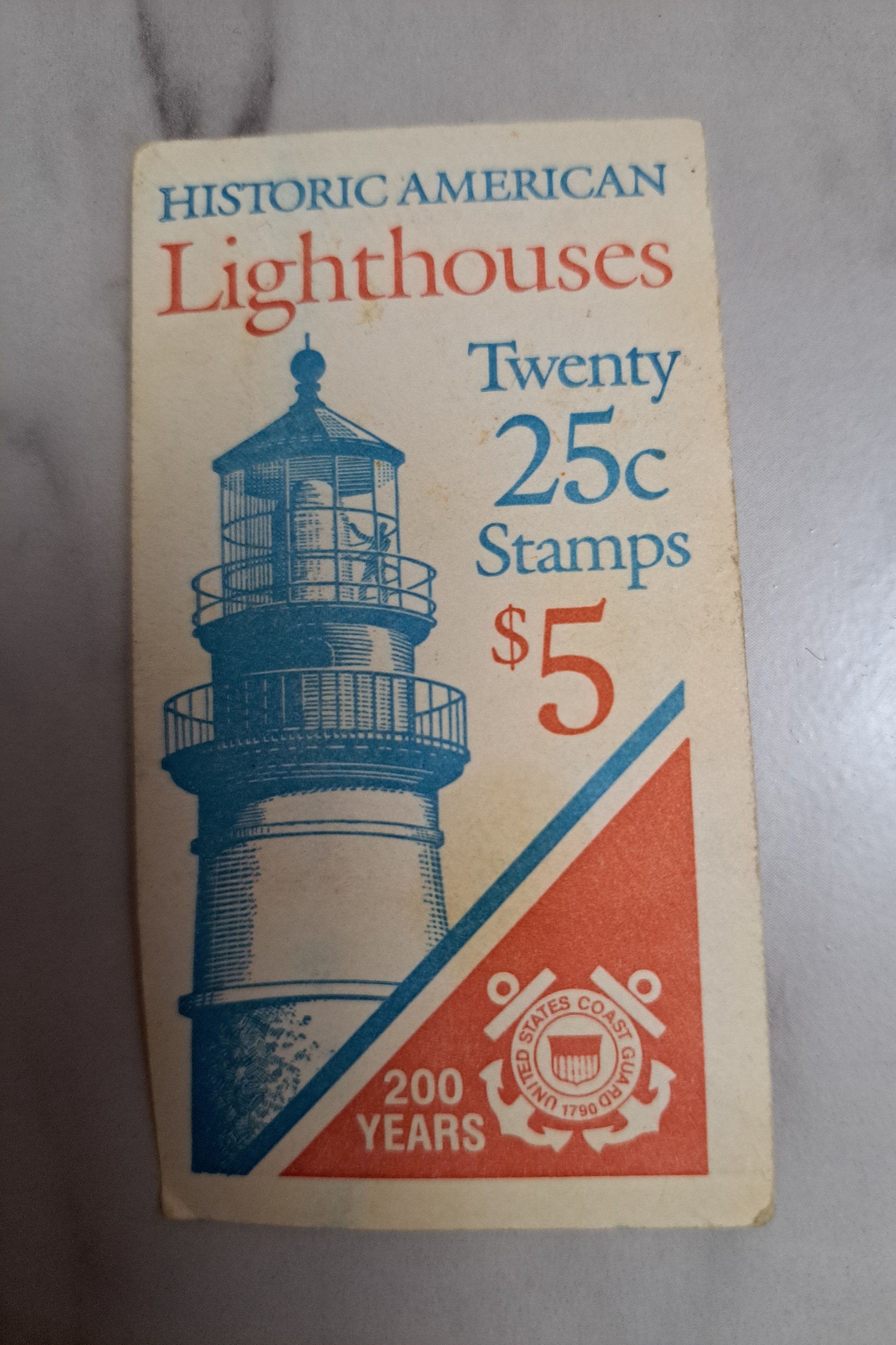 1989 Historic American Lighthouses- Partial Book of 6 25 Cent Stamps-2 ...