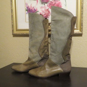 Chantal Boots Vintage Olive Green Leather Boots Made in - Etsy
