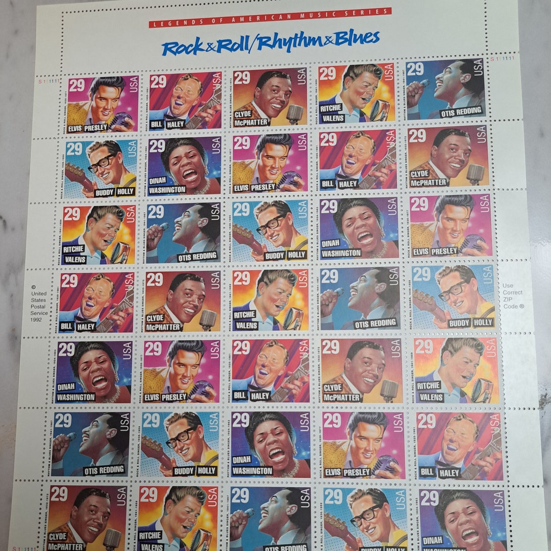1992 Rock & Roll/rhythm and Blues Singers Unused Postage Full Sheet 35 ...