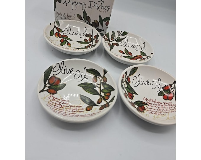 Olive Oil Dipping Bowls Dishes 4" Diameter Set of 4 in Original Box - Etsy