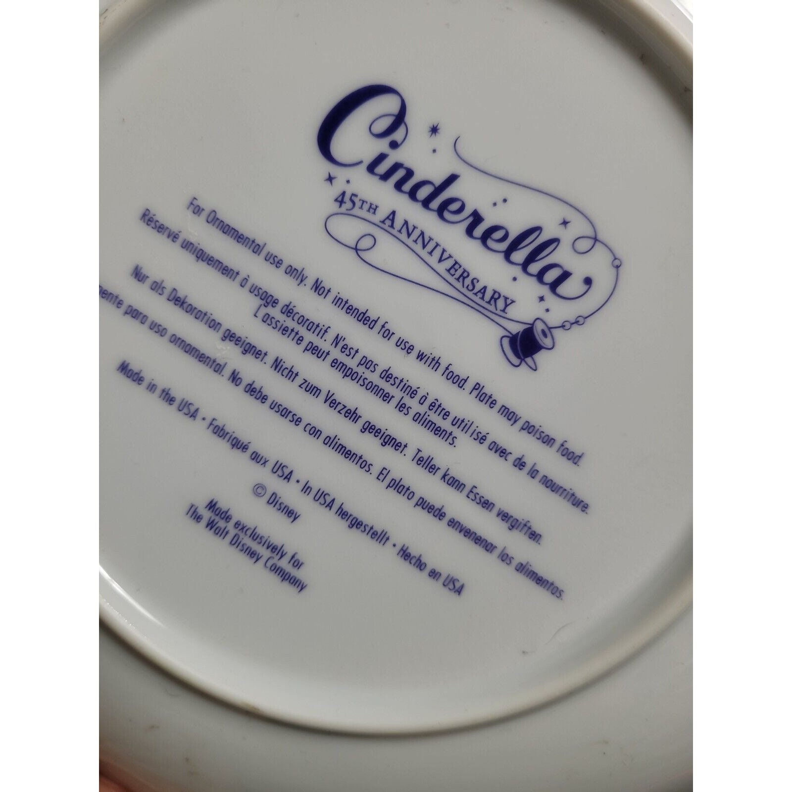 1995 Disney Cinderella 45th Anniversary Commemorative 8 Plate - Etsy