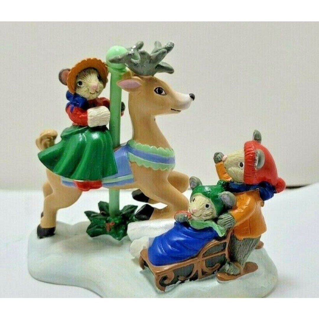 Avon Carousel Wonderland Miniatures Have a Nice Ride Christmas Village ...
