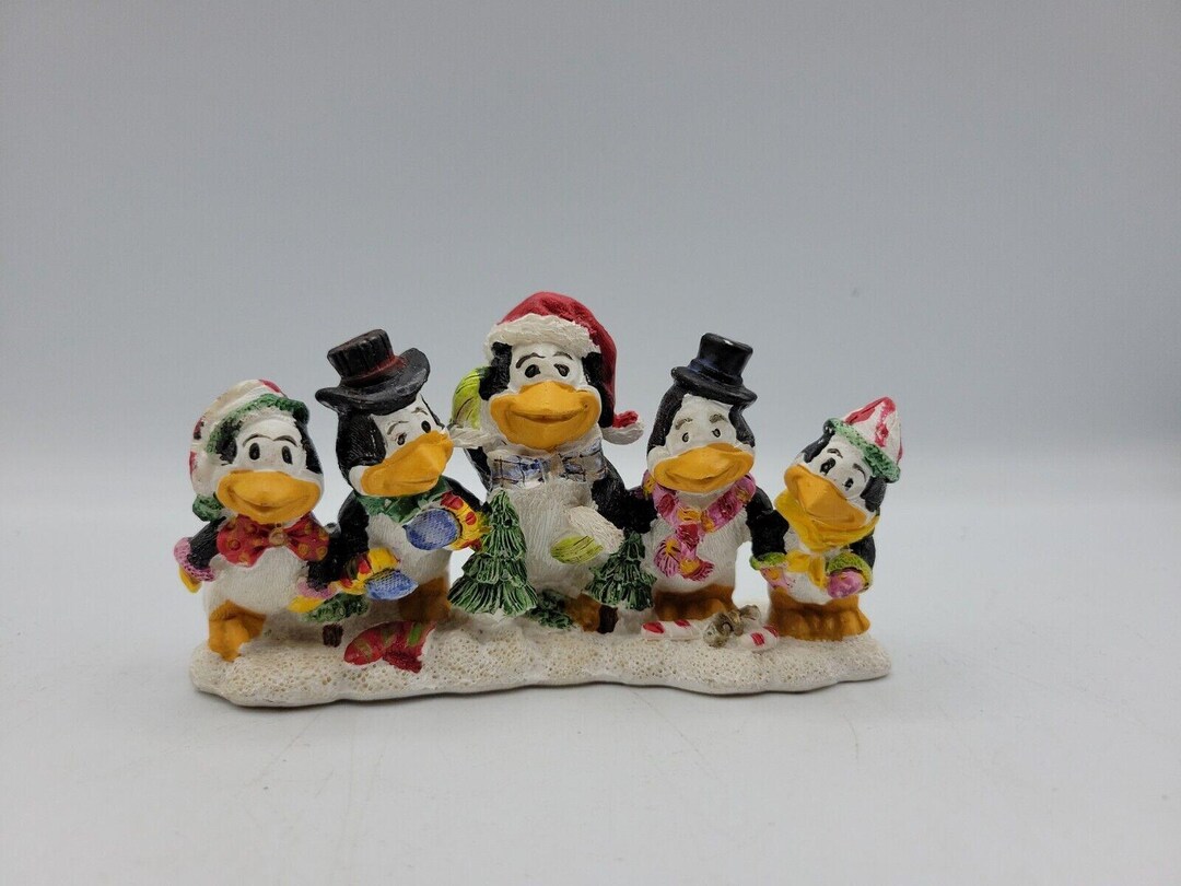 Christmas Penguins Rustic Resin Christmas Holiday Winter Figurine 5" - Etsy