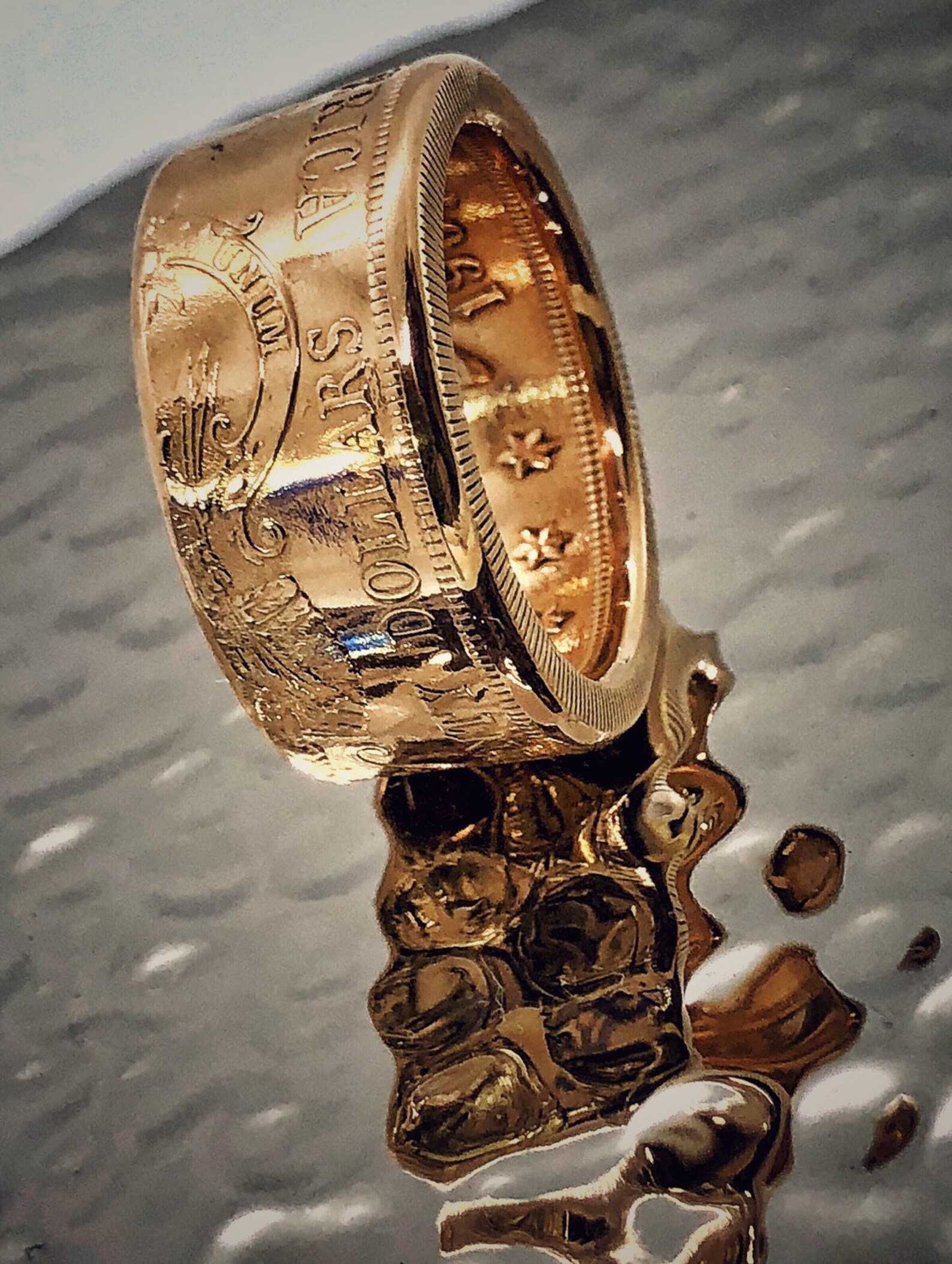 American Coin Gold 22K Double Eagle Ring Mens Womens Vintage - Etsy