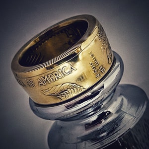 United States of America Coin Gold 22K Eagle Ring Mens Womens Vintage ...
