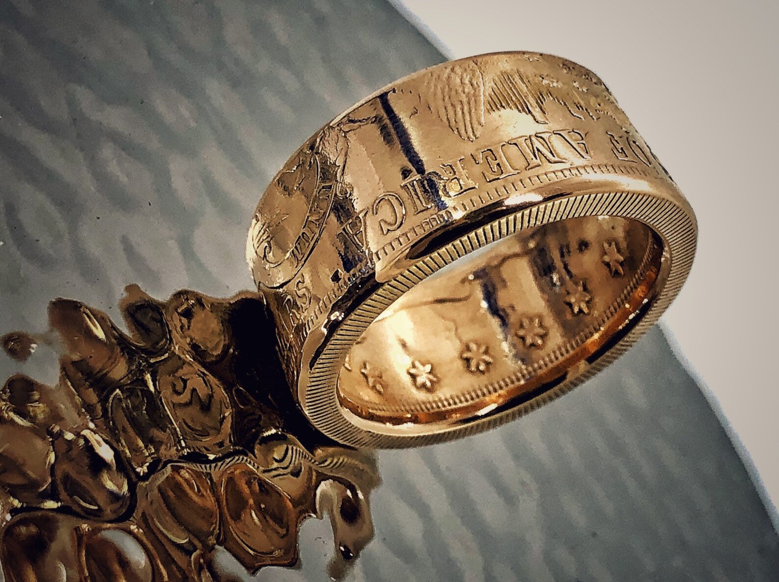 American Coin Gold 22K Double Eagle Ring Mens Womens Vintage - Etsy