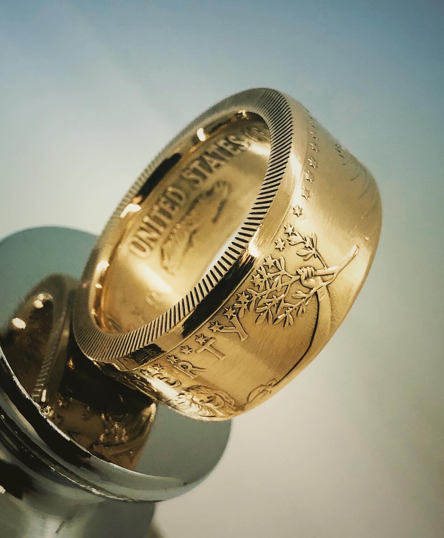 American Coin Gold 22K Eagle Ring Mens Womens Vintage Weddings | Etsy