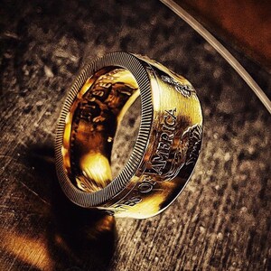 United States of America Coin Gold 22K Eagle Ring Mens Womens Vintage ...