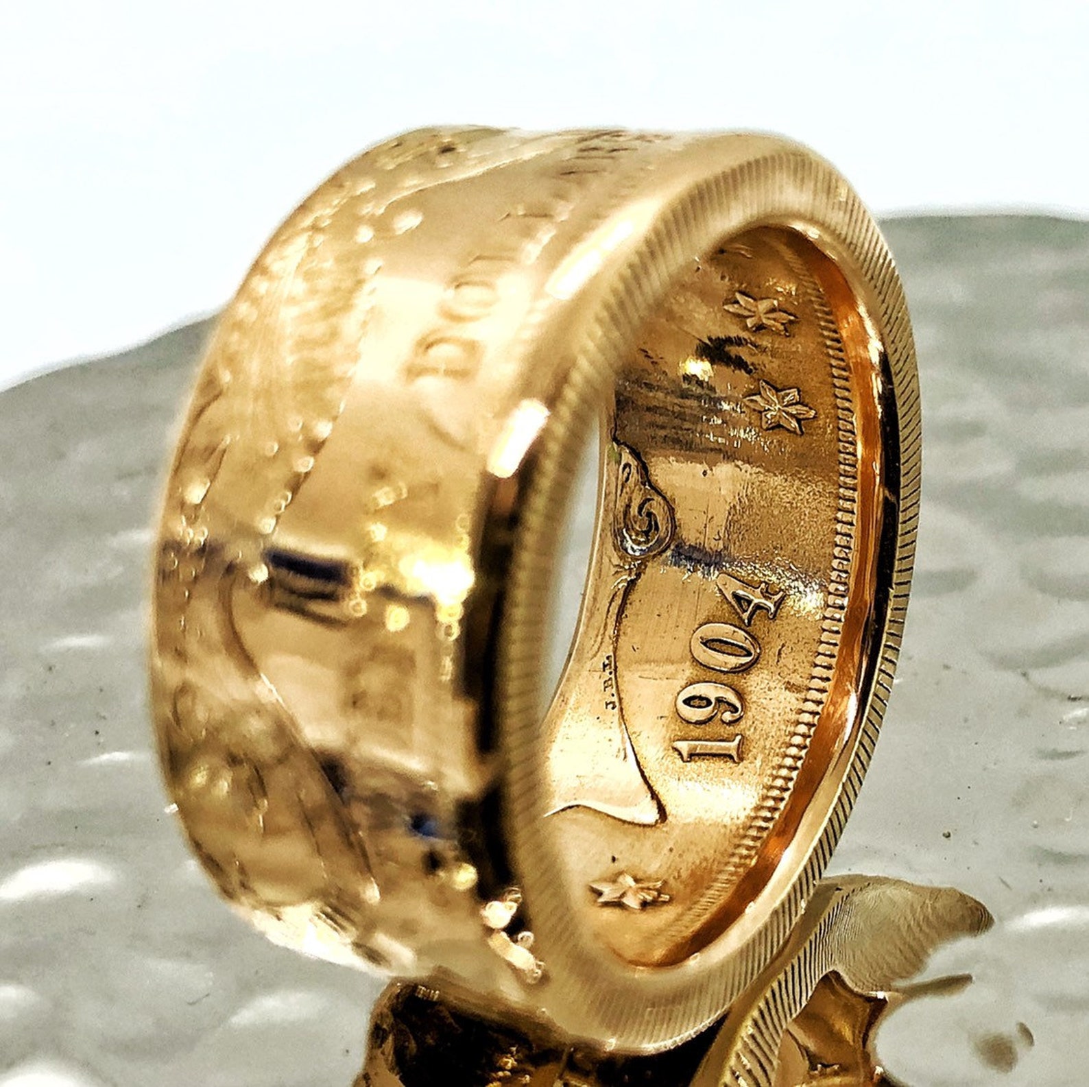 American Coin Gold 22K Double Eagle Ring Mens Womens Vintage - Etsy