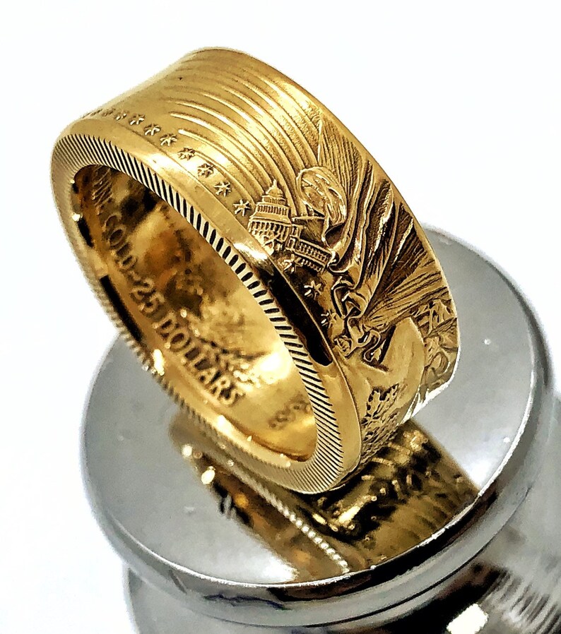 American Coin Gold 22K Eagle Ring Mens Womens Vintage Weddings - Etsy