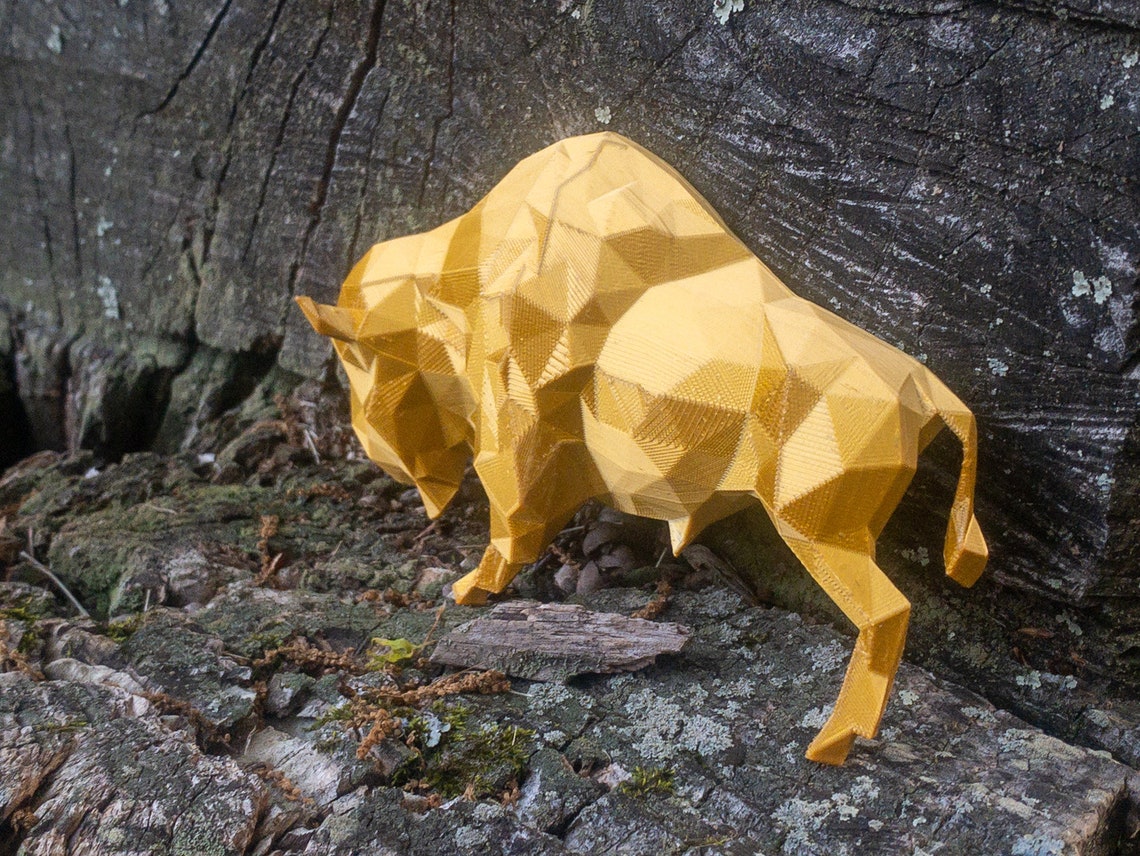 3D Geometric Bison Wall Decor/Geometric Buffalo Wall | Etsy