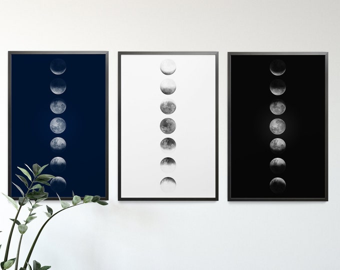 Moon Celestial Art, Lunar Room Decor, Moonlight Printable Art, Moon ...