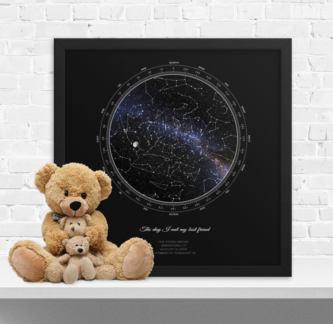 Custom Star Map SQUARE Design Personalized Star Chart Under the Stars ...