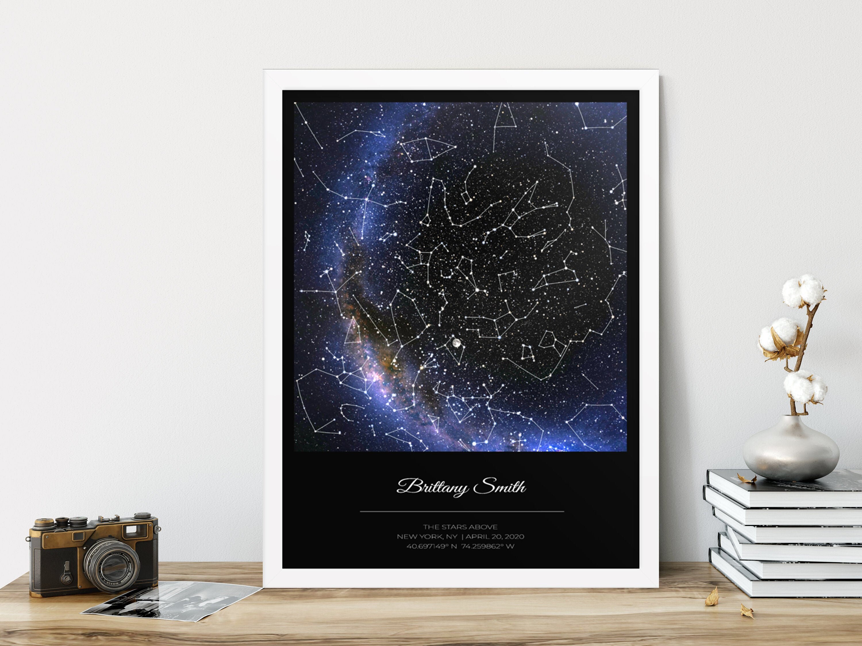 Custom Star Map Personalized Gift Night Sky Star Map Under - Etsy