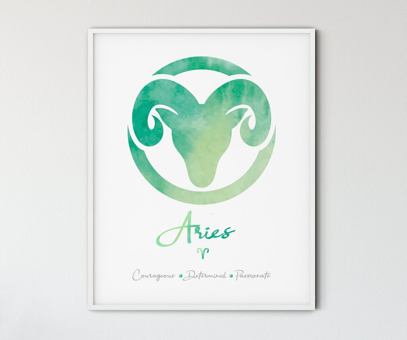 Aries Wall Art Printable Aries Gift Astrology Print Nursery | Etsy