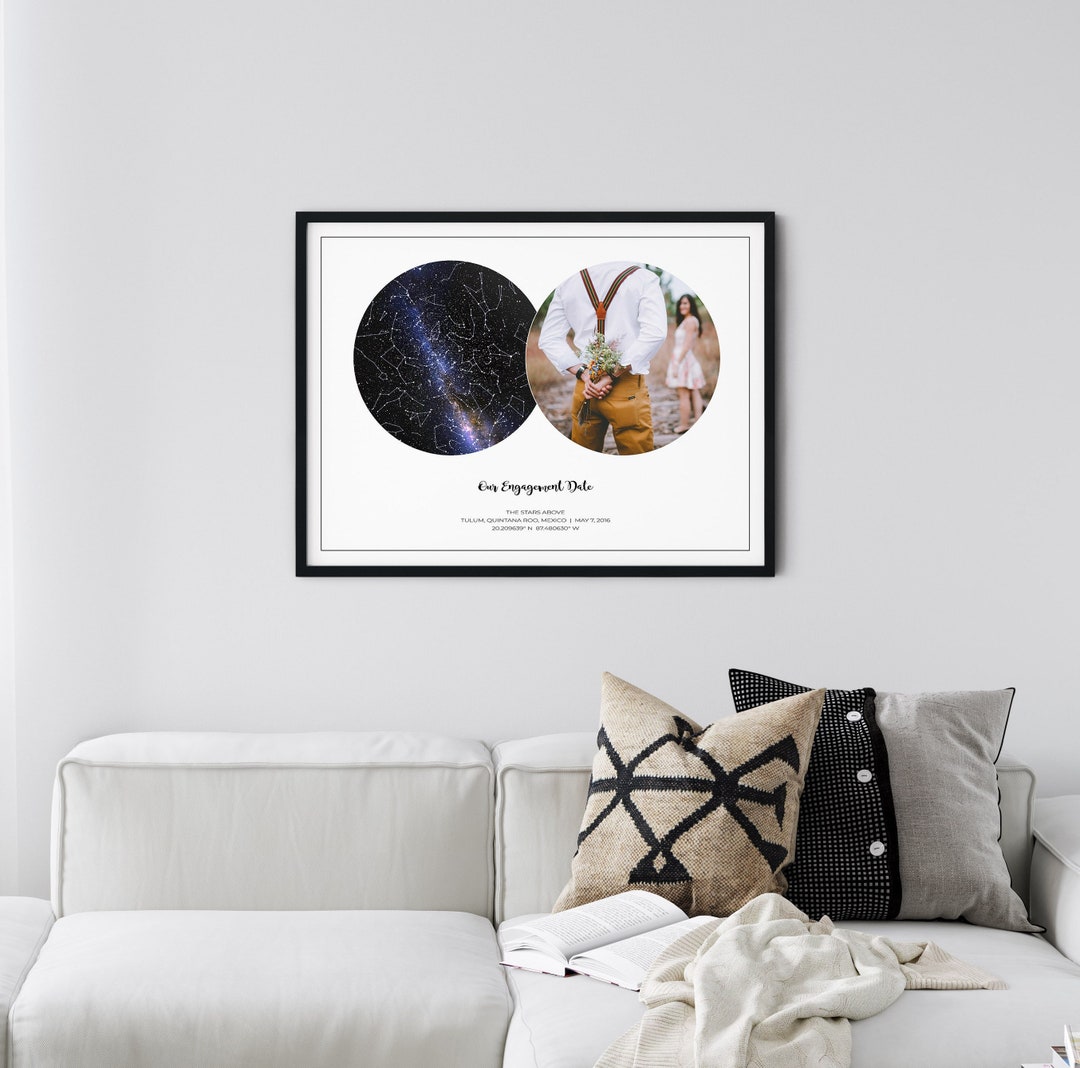 Custom Star Map With PHOTO Personalized Gift Night Sky Star Map Under ...