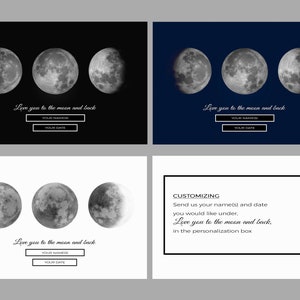 Custom Valentine's Day Gift Moon Phases Artwork Moon Wall Decor Custom ...