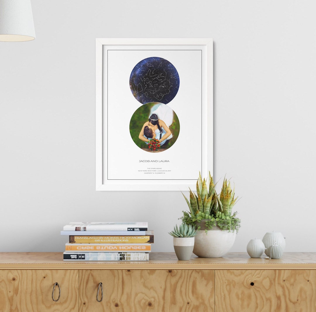 Custom Star Map With PHOTO Below Customized Celestial Map Chart Your ...