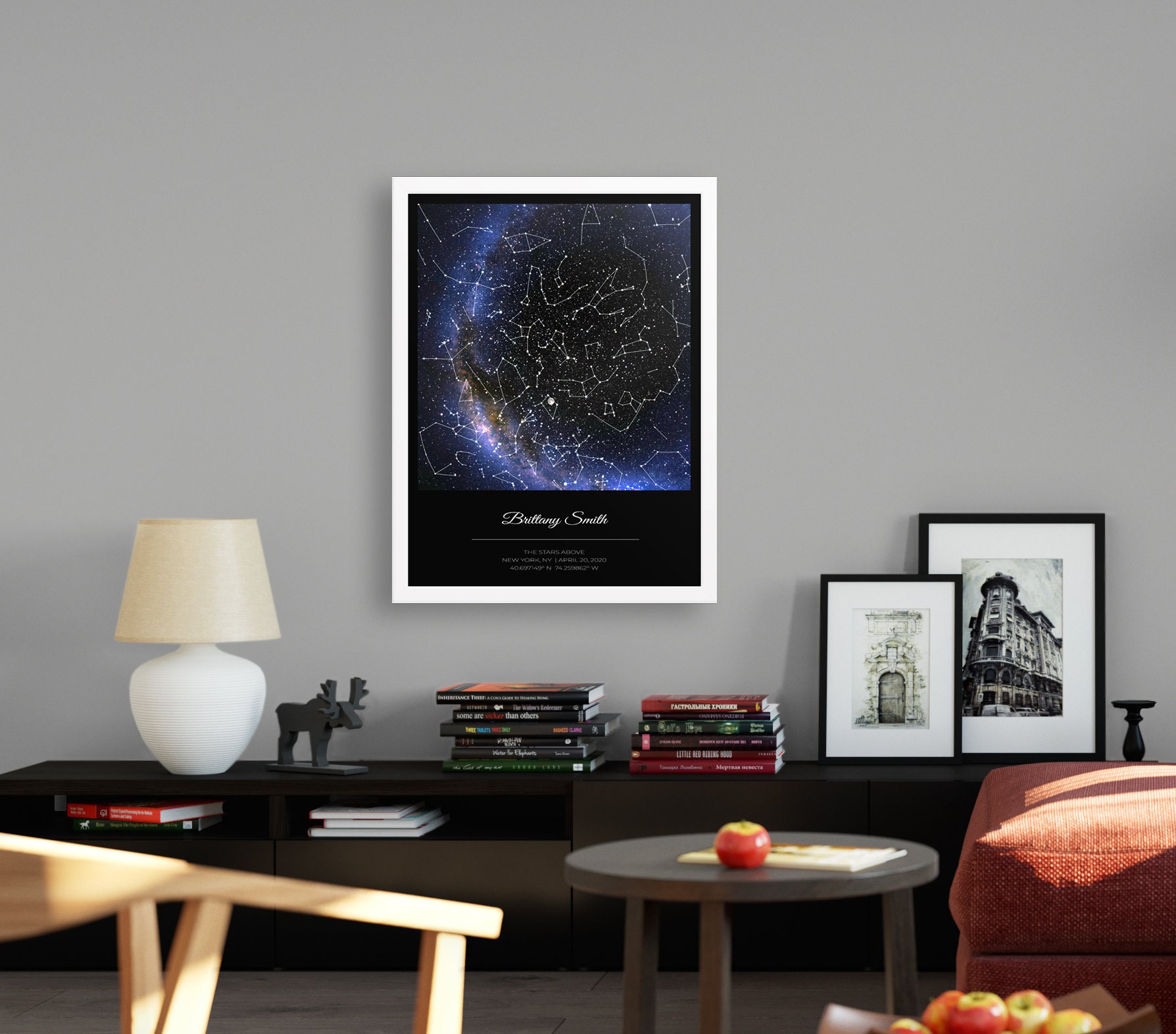 Custom Star Map Personalized Gift Night Sky Star Map Under - Etsy