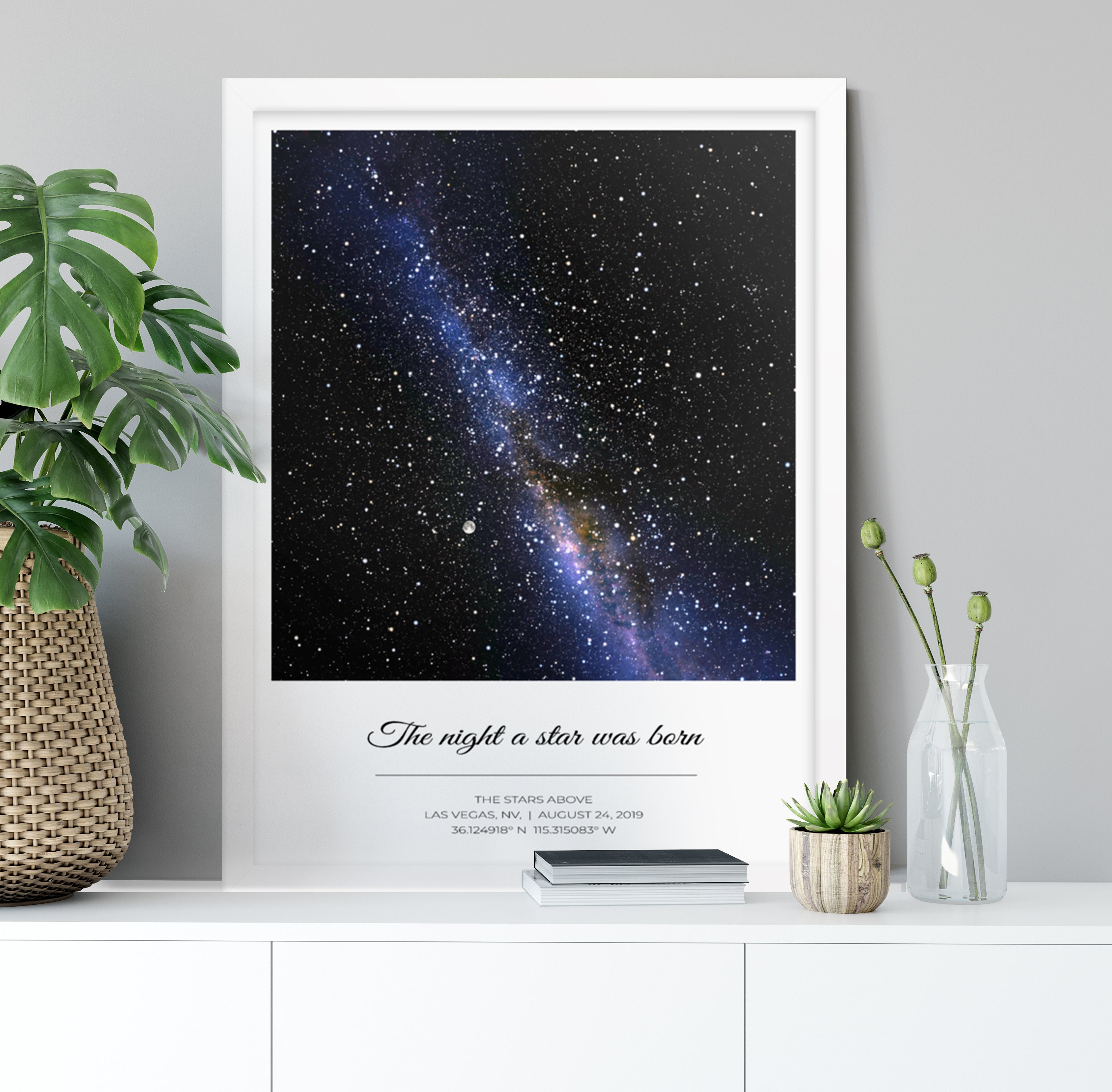 Custom Star Map Personalized Gift Night Sky Star Map Under - Etsy