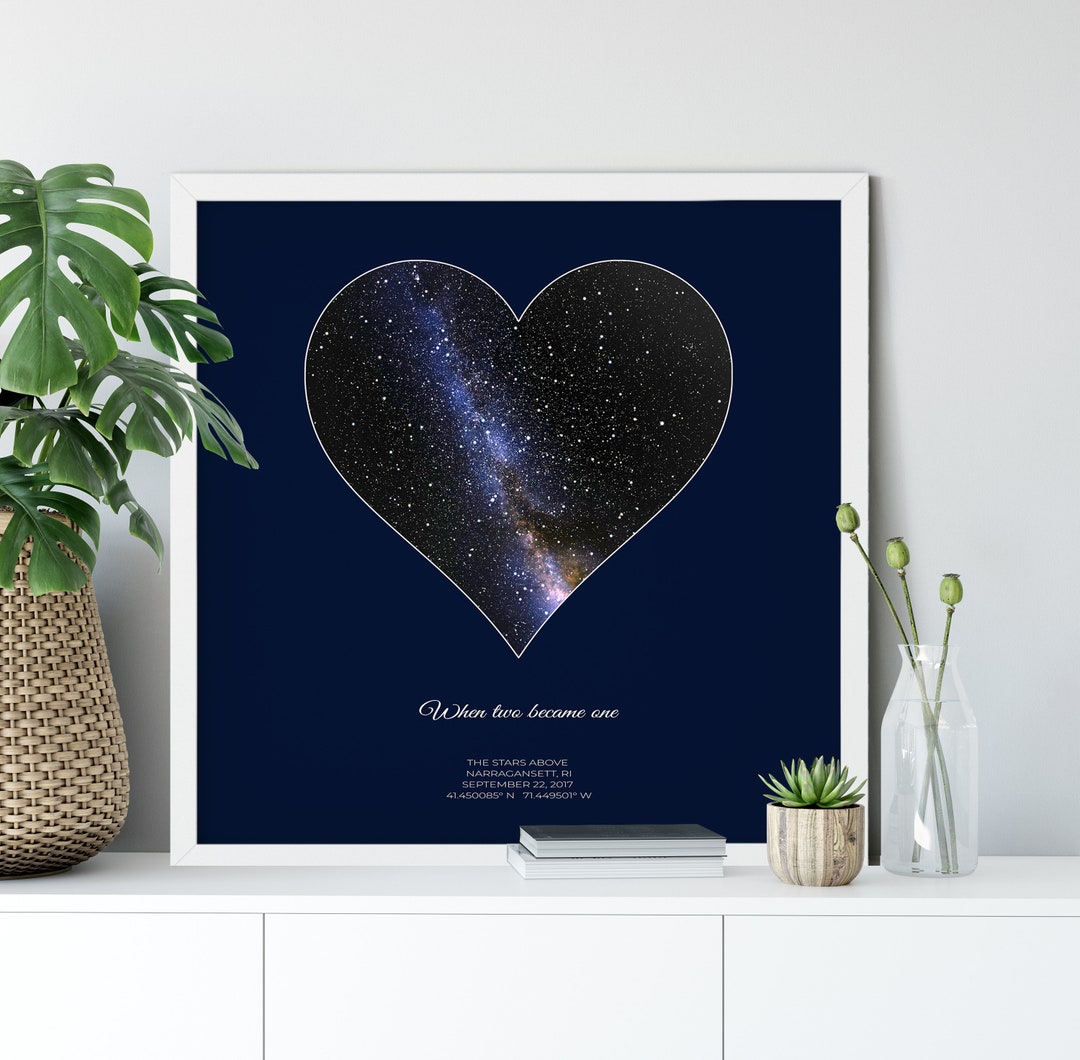 Custom Star Map Night Sky Poster Constellation Map Night Sky Star Map ...