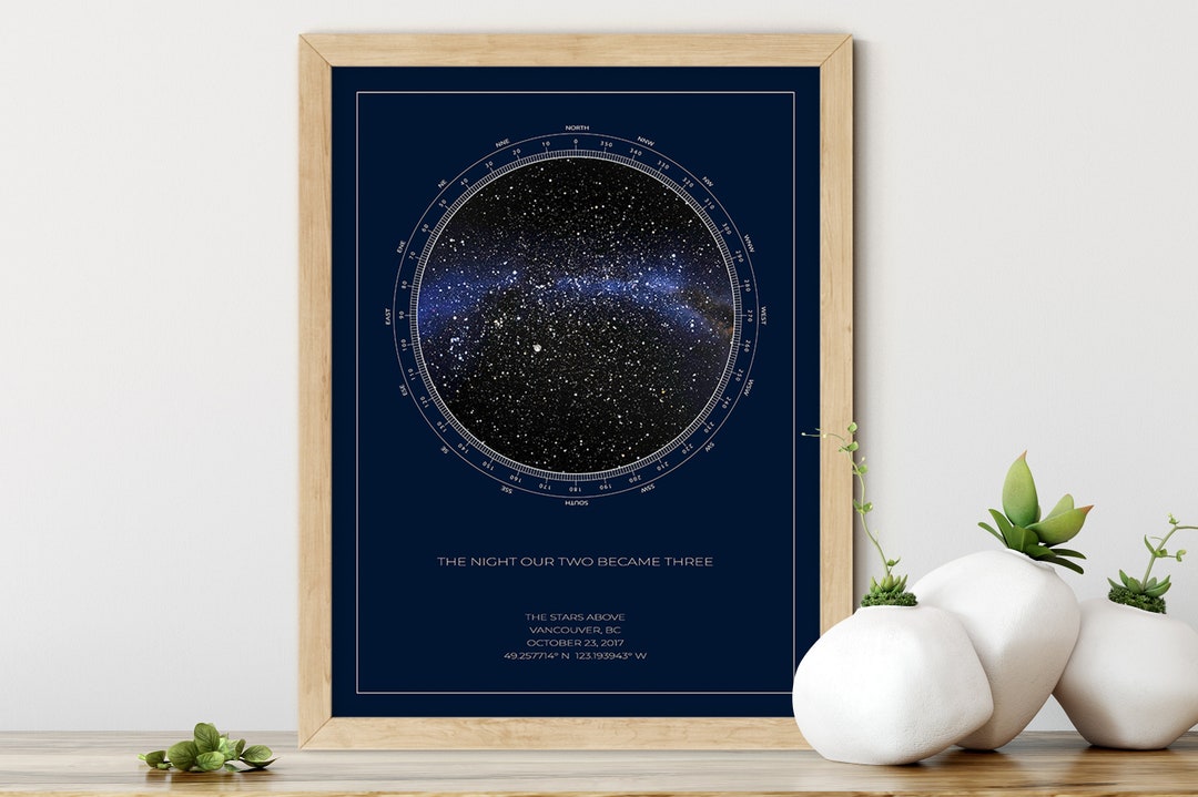 Custom Star Map UK, Night Sky Chart, Astronomical Map, Starry Sky Wall Art, Ships From Uk ...
