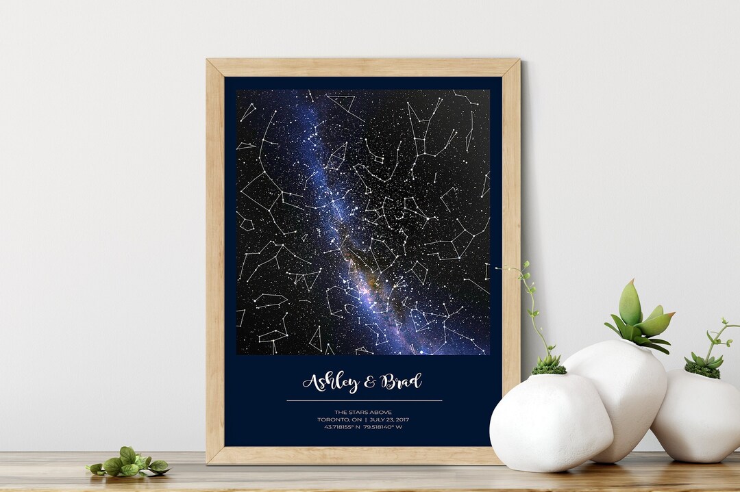Custom Star Map, Personalized Gift, Under the Stars Print, Celestial ...
