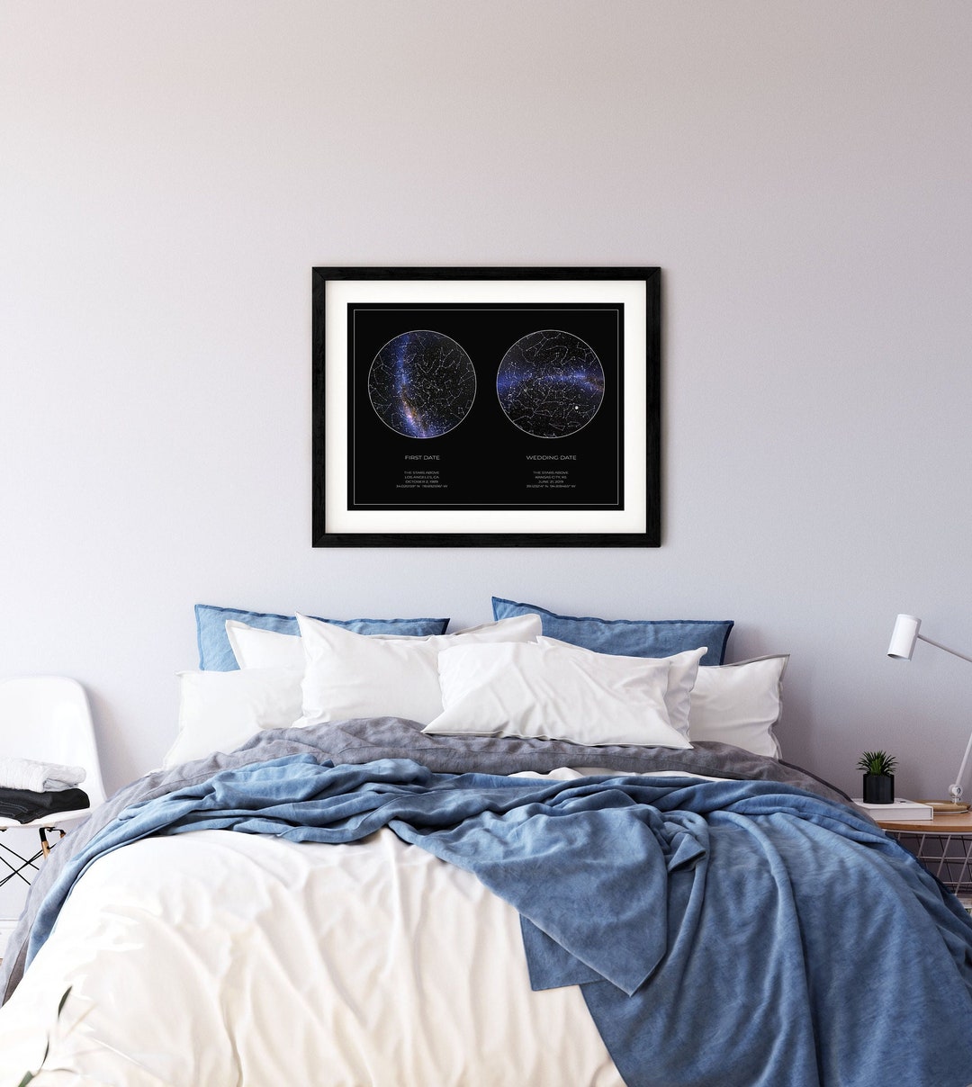 Custom Star Map Personalized Star Map 2in1 Minimalist Night Sky Print ...