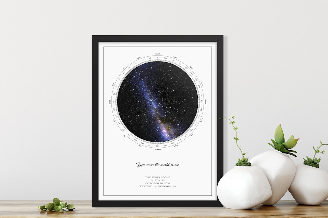 Custom Star Map Unique Home Decor Custom Celestial Artwork Night Sky ...