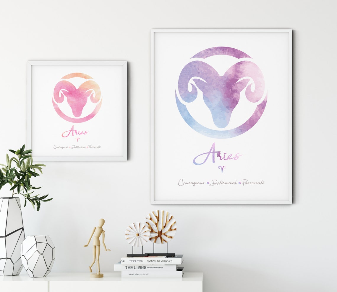 Aries Wall Art Printable Aries Gift Astrology Print Nursery - Etsy