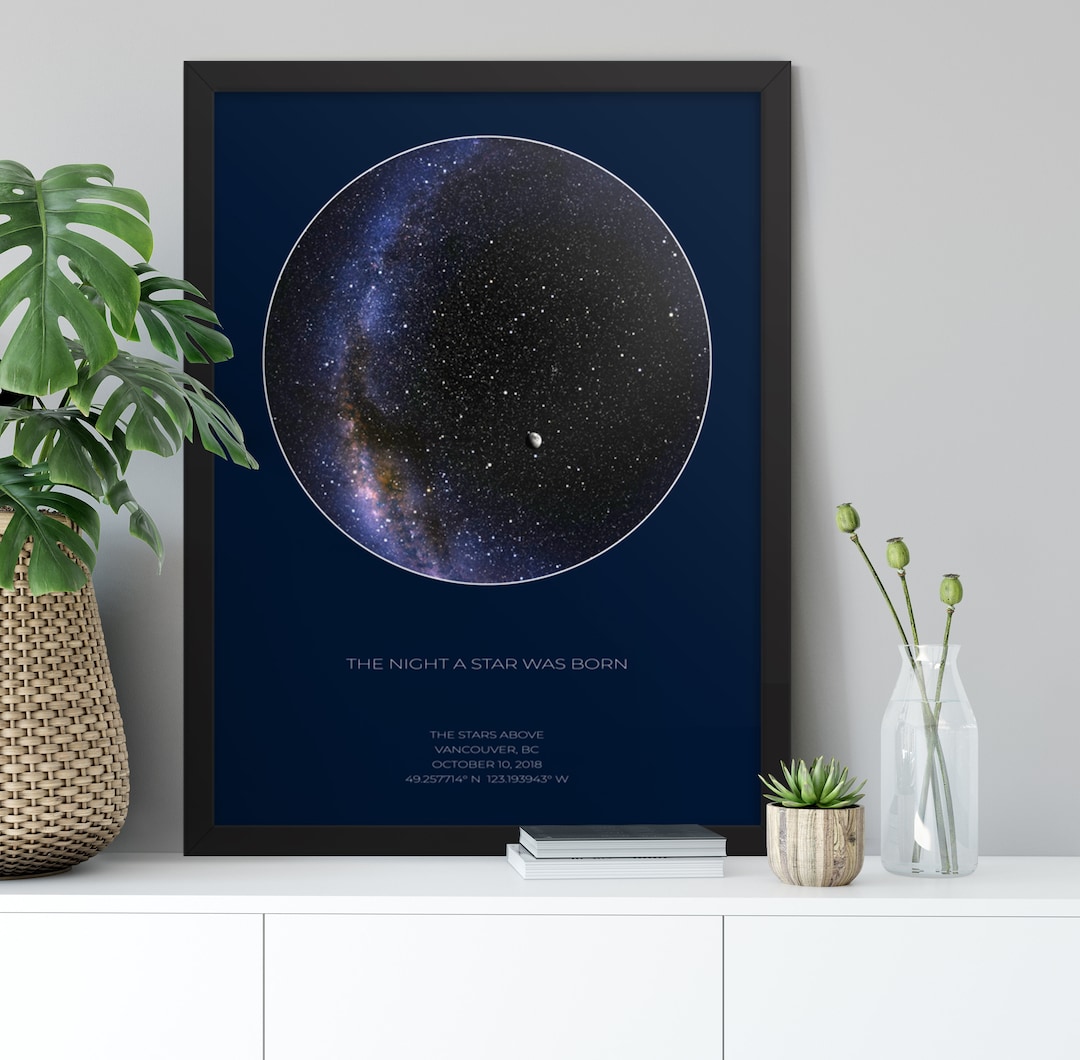 Custom Star Map Astronomical Map Starry Sky Wall Art Personalized Gift ...