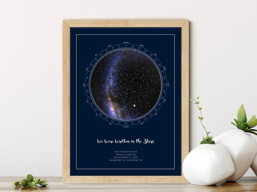 Personalized Star Map Sky Map Art Starry Night Print Anniversary Gift ...