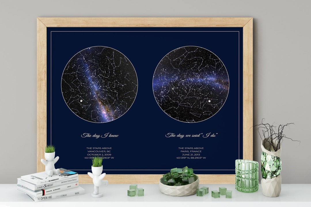 Custom Star Map Personalized Star Map Under the Stars Print Celestial ...