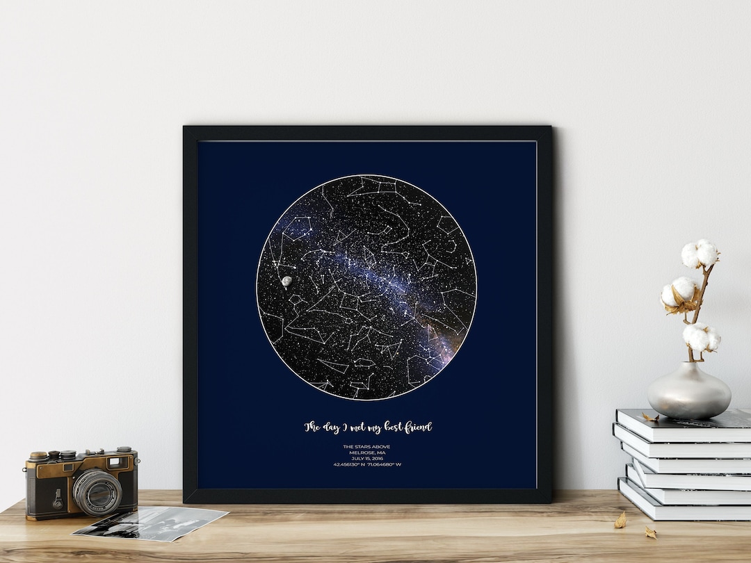 Custom Star Map in Square Design Unique Home Decor Custom Celestial ...