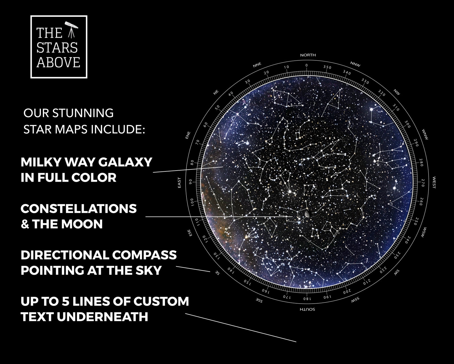 Custom Star Map Personalized Gift Night Sky Star Map Under | Etsy