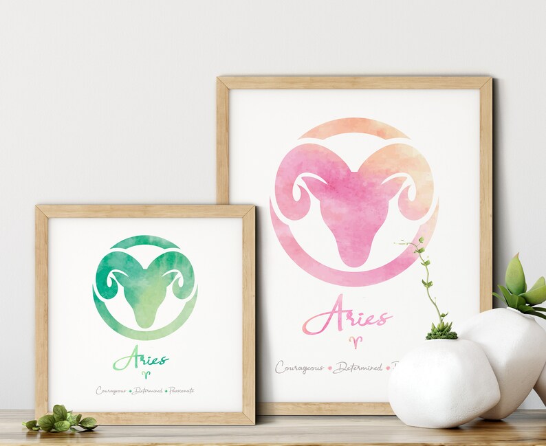 Aries Wall Art Printable Aries Gift Astrology Print Nursery | Etsy