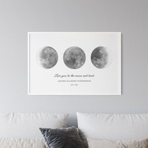Custom Valentine's Day Gift Moon Phases Artwork Moon Wall Decor Custom ...
