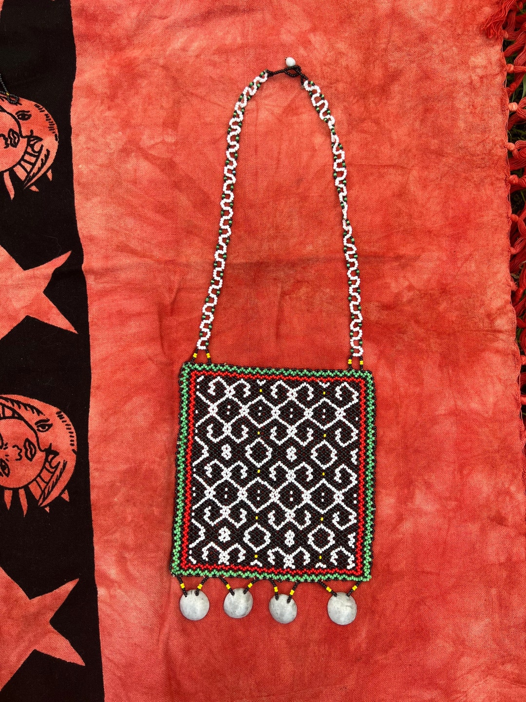 Shipibo Antique Vintage Chest Plate Necklace Beaded Ceremonial Shamanic ...