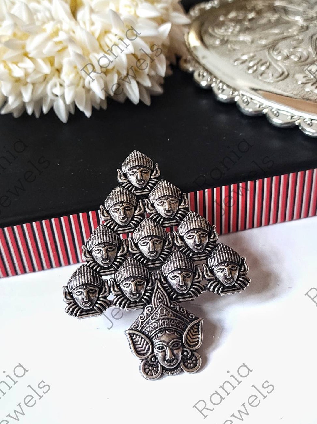 Statement Ring, Goddess Durga, Navratri Festival, Oxidsed Finger Ring ...